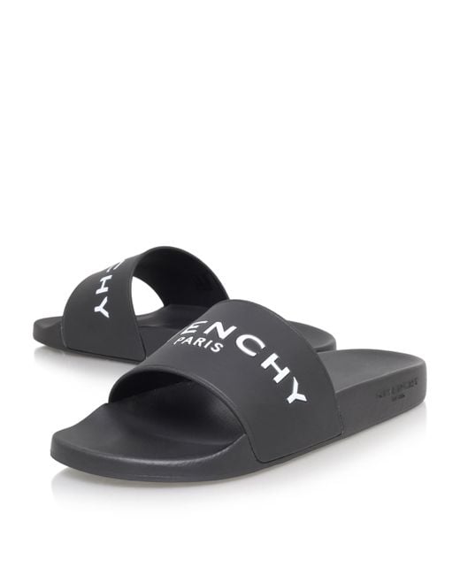 Givenchy Logo Slides in Black for Men | Lyst