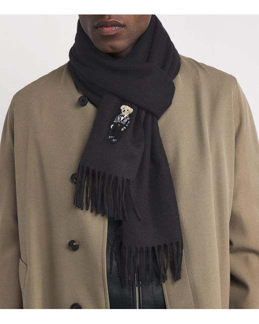 Ralph Lauren Cashmere Polo Bear Scarf in Blue for Men | Lyst