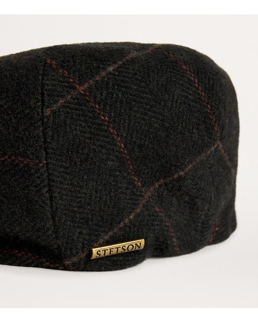 Stetson Wool-Blend Check Kent Flat Cap in Black for Men | Lyst