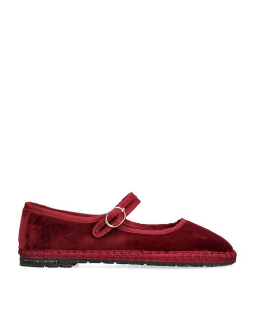 Flabelus Velvet Lucrecia Mary Janes in Red | Lyst