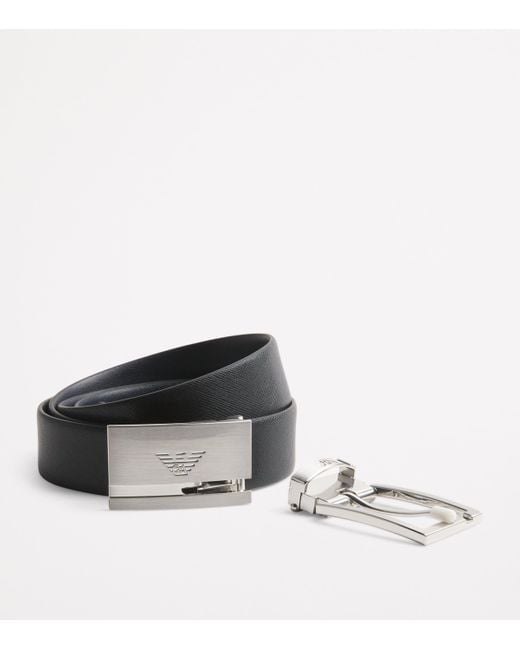 Emporio Armani Leather Belt Gift Set in Black for Men | Lyst