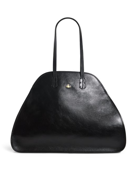 Vivienne Westwood Leather Yasmine Tote Bag in Black | Lyst