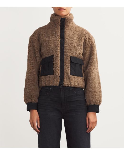 PAIGE Faux Shearling Locklin Jacket in Brown | Lyst