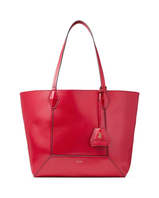 Jimmy Choo Medium Leather Diamond Tote Bag in Red | Lyst