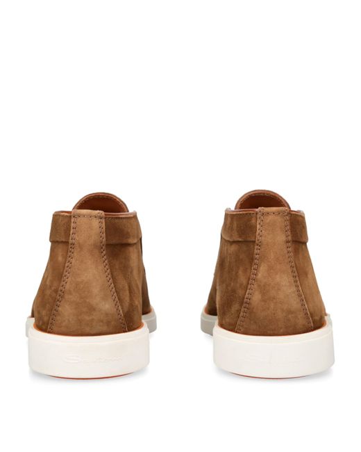 Santoni Suede Detroit Desert Boots in Brown for Men | Lyst