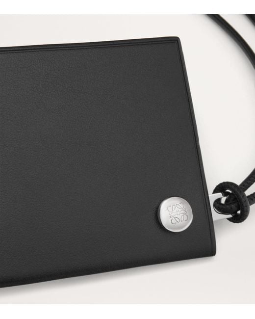 Loewe Leather Pebble Slider Coin Card Holder in Black | Lyst