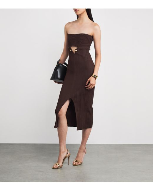 Cult Gaia Cut-Out Christy Midi Dress in Brown | Lyst