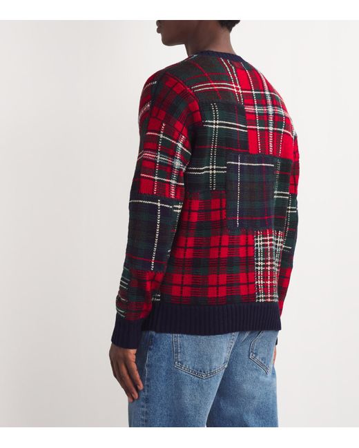 Polo Ralph Lauren Wool-Blend Patchwork Sweater in Red for Men | Lyst