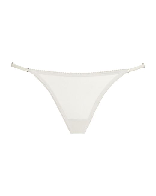 Kiki de Montparnasse Silk Floral Chouchou G-String Thong in White | Lyst