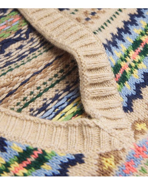 Polo Ralph Lauren Cotton-Cashmere Fair Isle Sweater Vest in Natural for ...