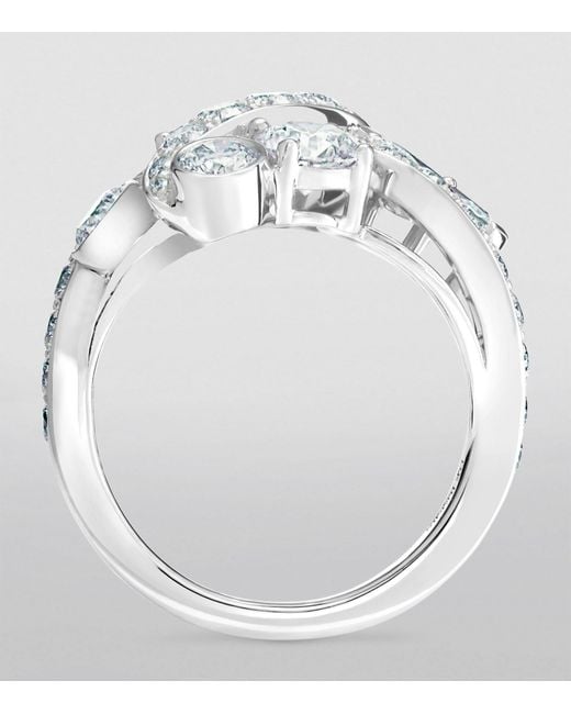 De Beers Jewellers White Gold And Diamond Adonis Rose Ring | Lyst