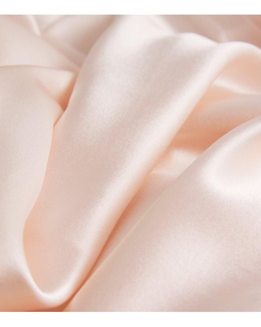 Gilda & Pearl Silk Feather-Trim Taylor Slip Dress in Pink | Lyst