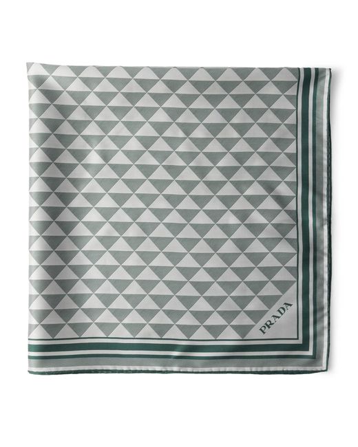 Prada Silk Triangle Scarf in Grey | Lyst UK
