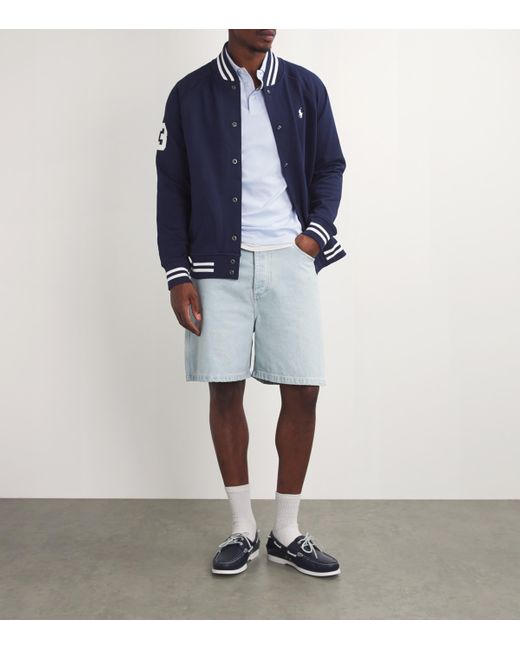 Polo Ralph Lauren Triple Pony Bomber Jacket in Blue for Men | Lyst