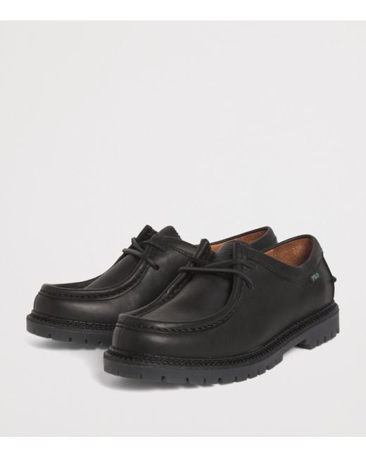 Polo Ralph Lauren Oiled Leather Moc-Toe Jett Shoes in Black for Men | Lyst