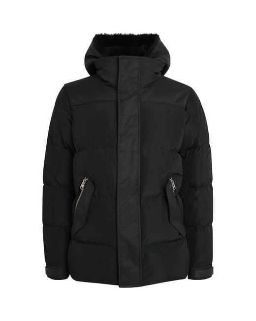 Mackage Down Shearling-Lined Puffer Jacket in Black for Men | Lyst