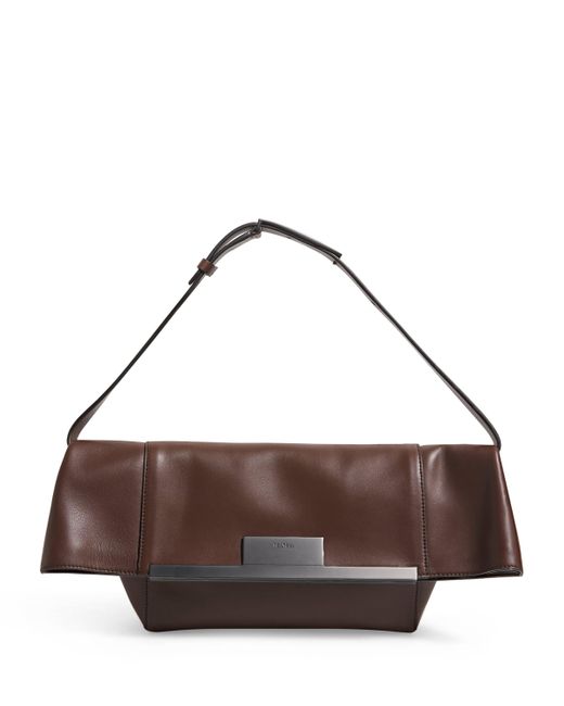 Max Mara Leather Folded Clutch Bag in Brown | Lyst