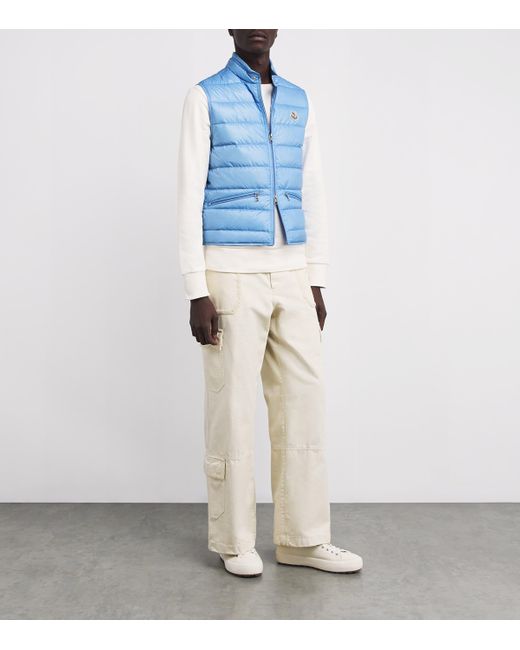 Moncler Down Gui Gilet in Blue for Men | Lyst