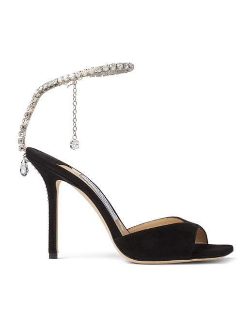Jimmy Choo Saeda 100 Sandals in Black | Lyst