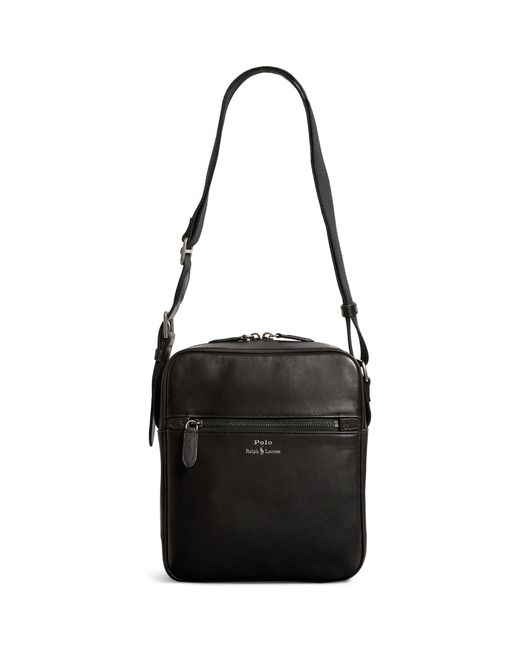 Polo Ralph Lauren Leather Messenger Bag In Black For Men Lyst