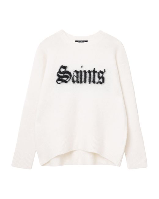 AllSaints Saints And Sinners Sweater in White | Lyst UK