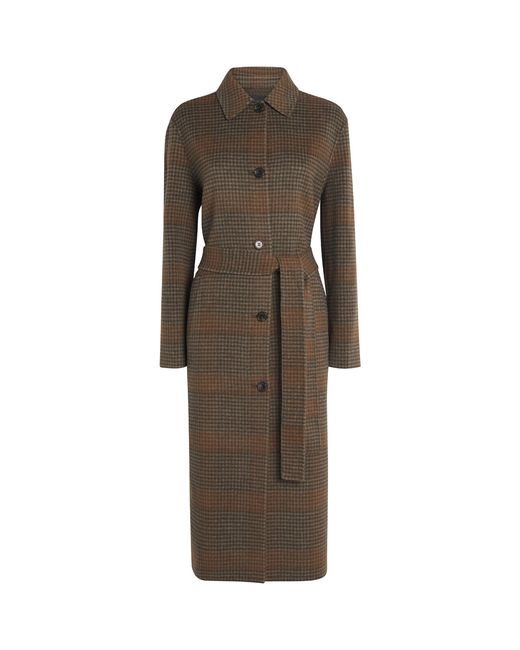 Theory Wool-Cashmere Check Overcoat in Brown | Lyst