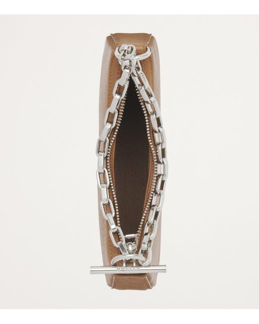 Alexander McQueen Mini Lambskin T-Bar Shoulder Bag in Brown | Lyst