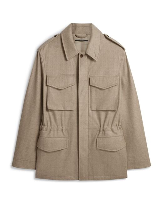 dunhill Wool Field Jacket in Brown for Men | Lyst UK