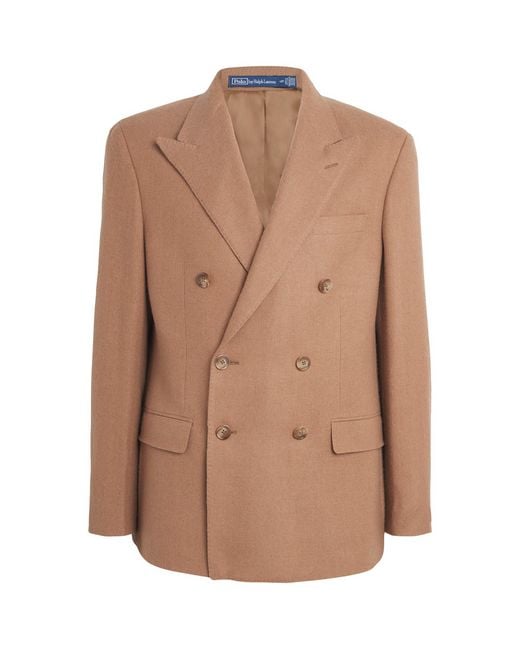 Polo Ralph Lauren Camel Hair Double-Breasted Blazer in Brown for Men ...