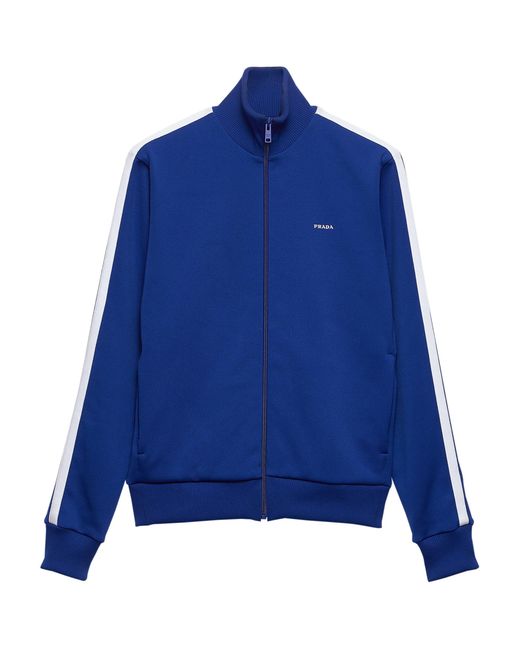 Prada Technical Fabric Track Jacket in Blue for Men | Lyst UK