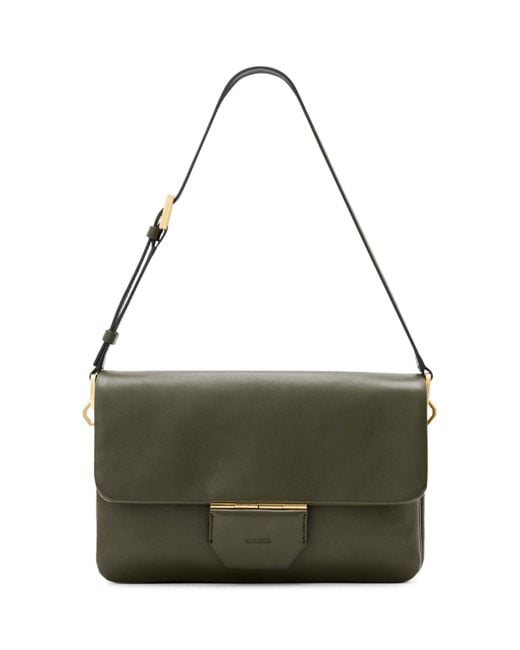 AllSaints Leather Ondine Shoulder Bag in Green | Lyst