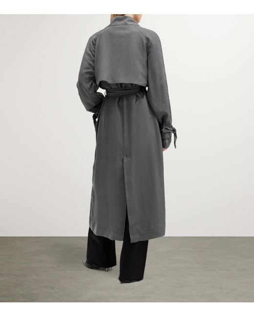 AllSaints Koko Trench Coat in Gray | Lyst