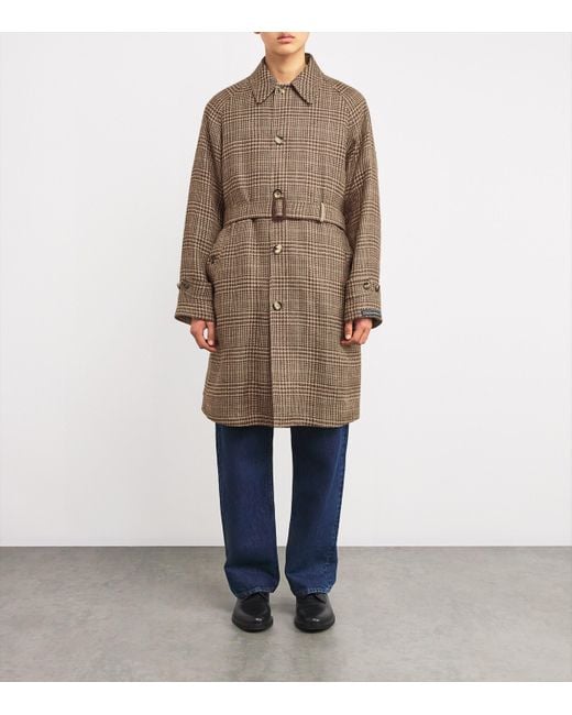 Polo Ralph Lauren Tweed Check Reversible Overcoat in Brown for Men | Lyst