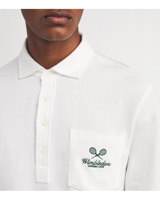 Polo Ralph Lauren X Wimbledon Cotton Logo Crest Polo Shirt in White for Men | Lyst