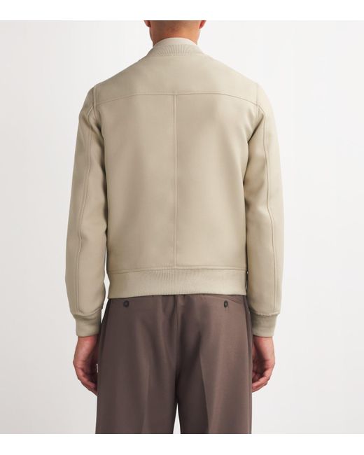 Sandro Virgin Wool-Blend Bomber Jacket in Natural for Men | Lyst