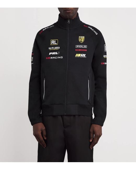 Polo Ralph Lauren Racing Logo Track Jacket in Black for Men | Lyst