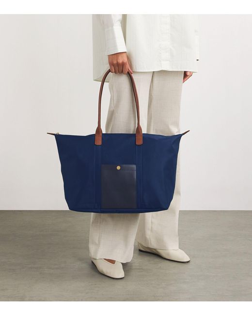 Harrods Medium Nylon Tote Bag in Blue | Lyst