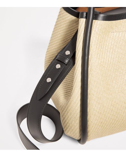 Max Mara Woven Marine Top-Handle Bag in Natural | Lyst