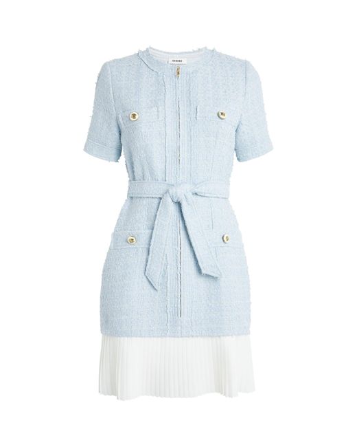 Sandro Tweed Mini Dress in Blue | Lyst