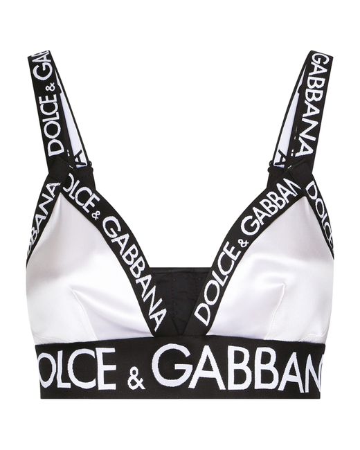Dolce & Gabbana Satin Triangle Bra in Black | Lyst Canada Dolce & Gabbana Satin Triangle Bra in Black | Lyst Canada