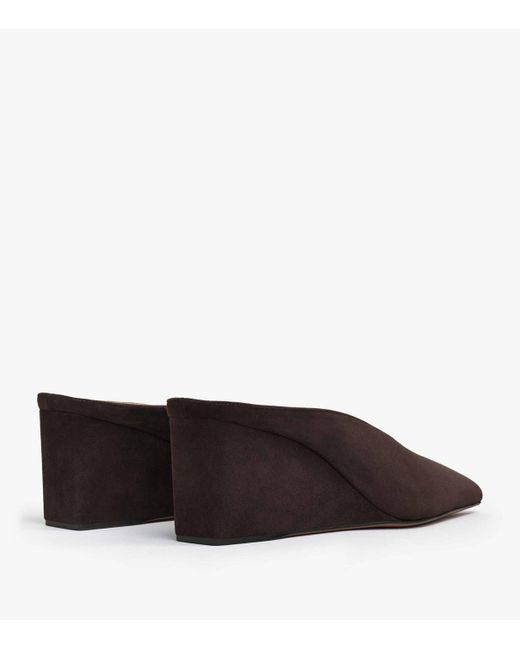 Alaïa Suede Cube Wedge Mules 75 in Brown | Lyst