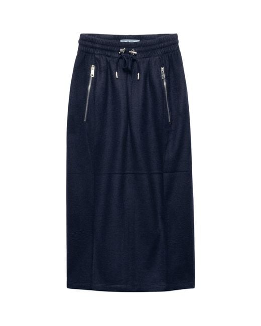 Prada Wool-Cashmere Midi Skirt in Blue | Lyst UK
