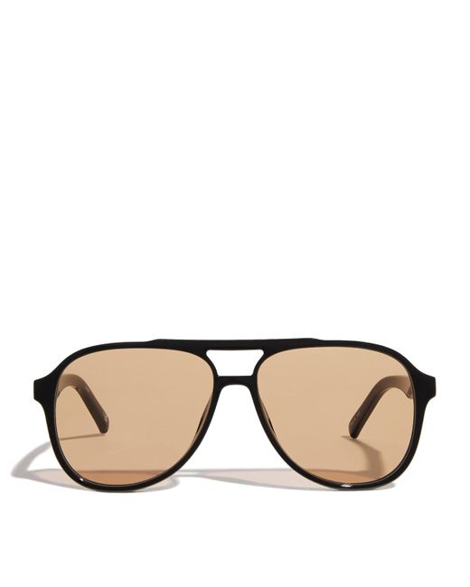 Le Specs Aviator Tragic Magic Sunglasses in Brown | Lyst