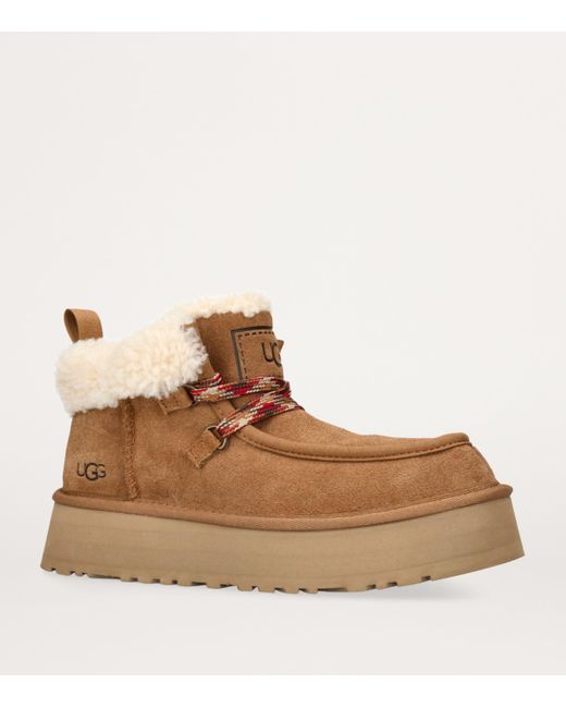UGG Suede Funkarra Cabin Flatform Boots 45 in Brown | Lyst