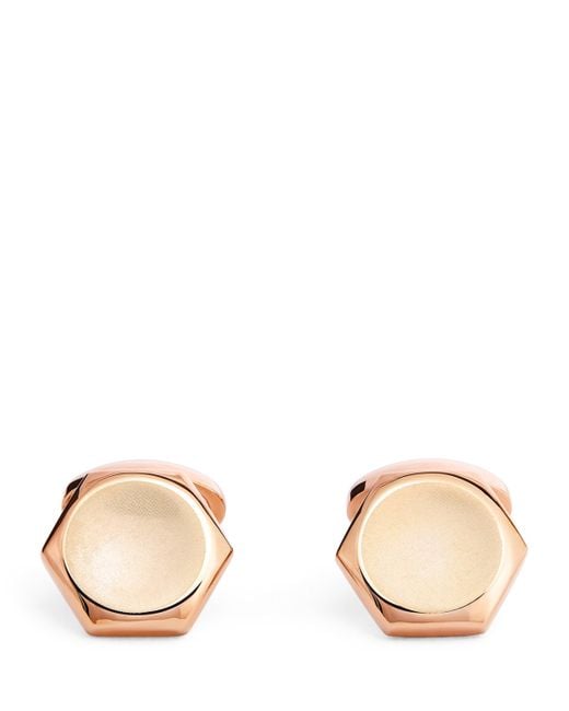 Babette Wasserman Rose-Plated Hexagon Cufflinks in Natural for Men ...