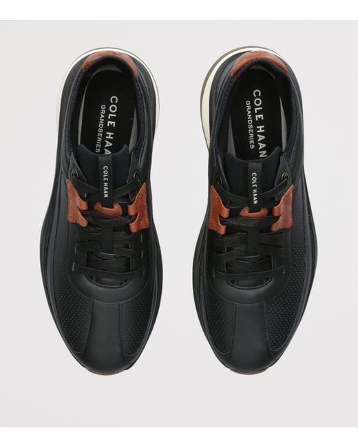 Cole Haan Leather Grandprø All-Day Runner Sneakers in Black for Men ...