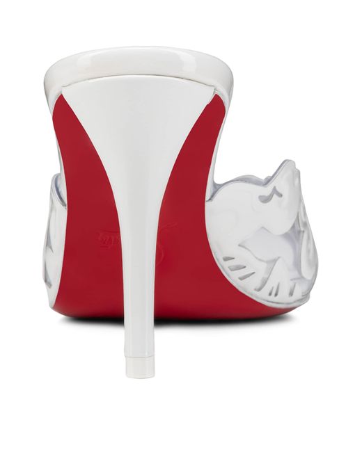 Christian Louboutin Apostropha Petunia Pvc Mules 80 in White | Lyst