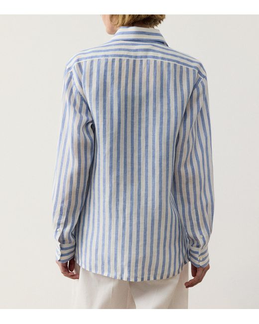 Ralph Lauren Linen Capri Shirt in Blue | Lyst