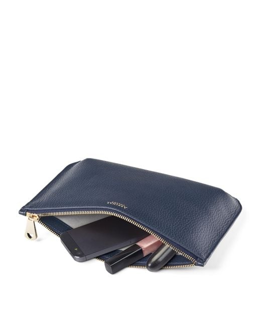 Aspinal of London Leather Ella Pouch in Blue | Lyst