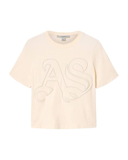 AllSaints Embroidered Lisa T-Shirt in Natural | Lyst